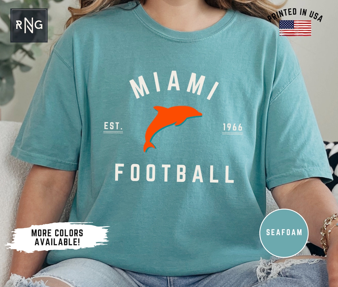 Miami Football Shirt, Dolphins Football Shirt, Miami Football Apparel ...
