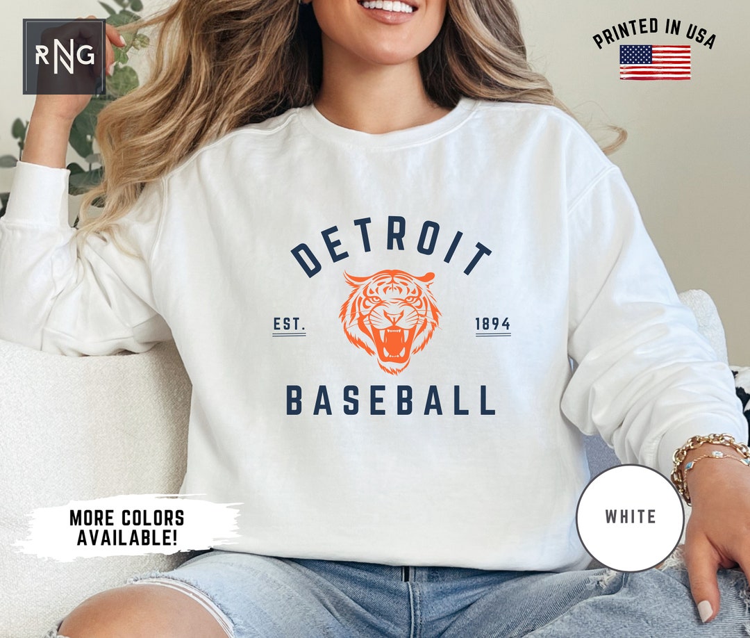 Detroit Baseball Shirt, Retro Tiger Baseball Sweatshirt, Tiger Baseball ...