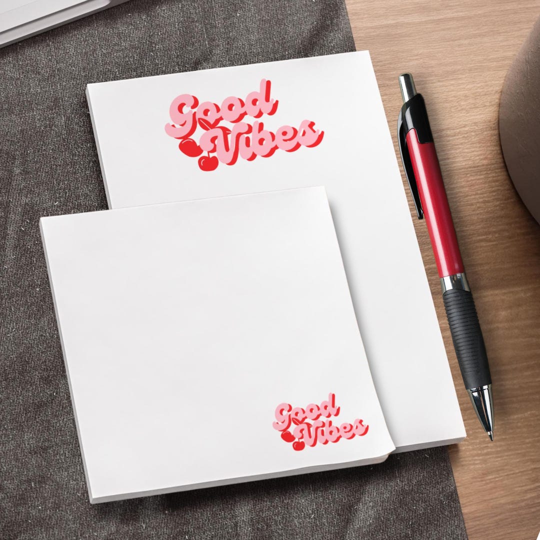 Good Vibes Post It® Notepad Retro Memo Pad Vintage Sticky Notes ...
