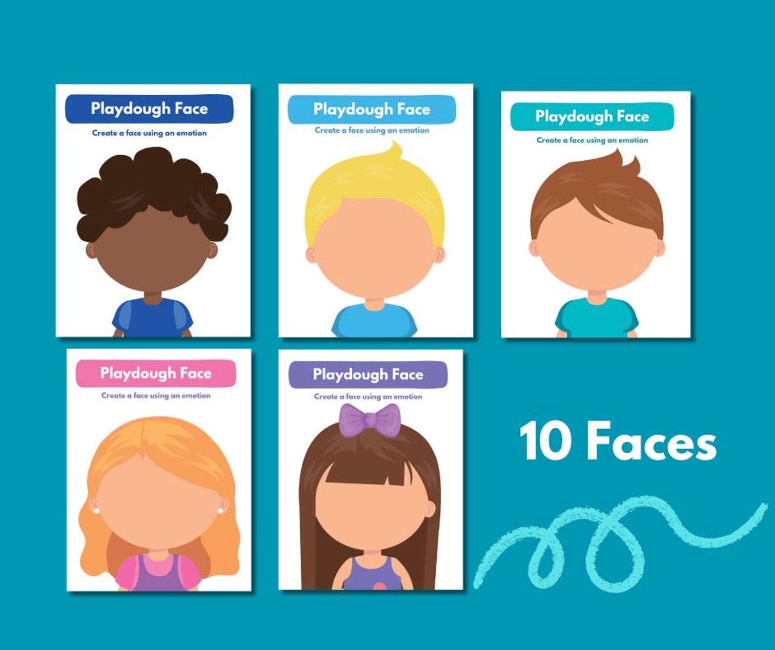 Toddler Emotion Learning Playdough Mat, Interactive Facemat for ...