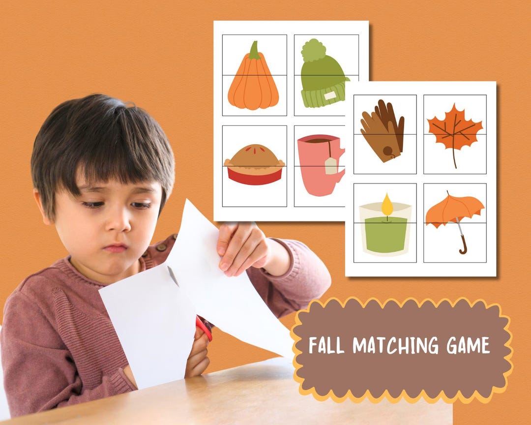 Bilingual Fall Matching Game: English Spanish Autumn Activity (PDF ...