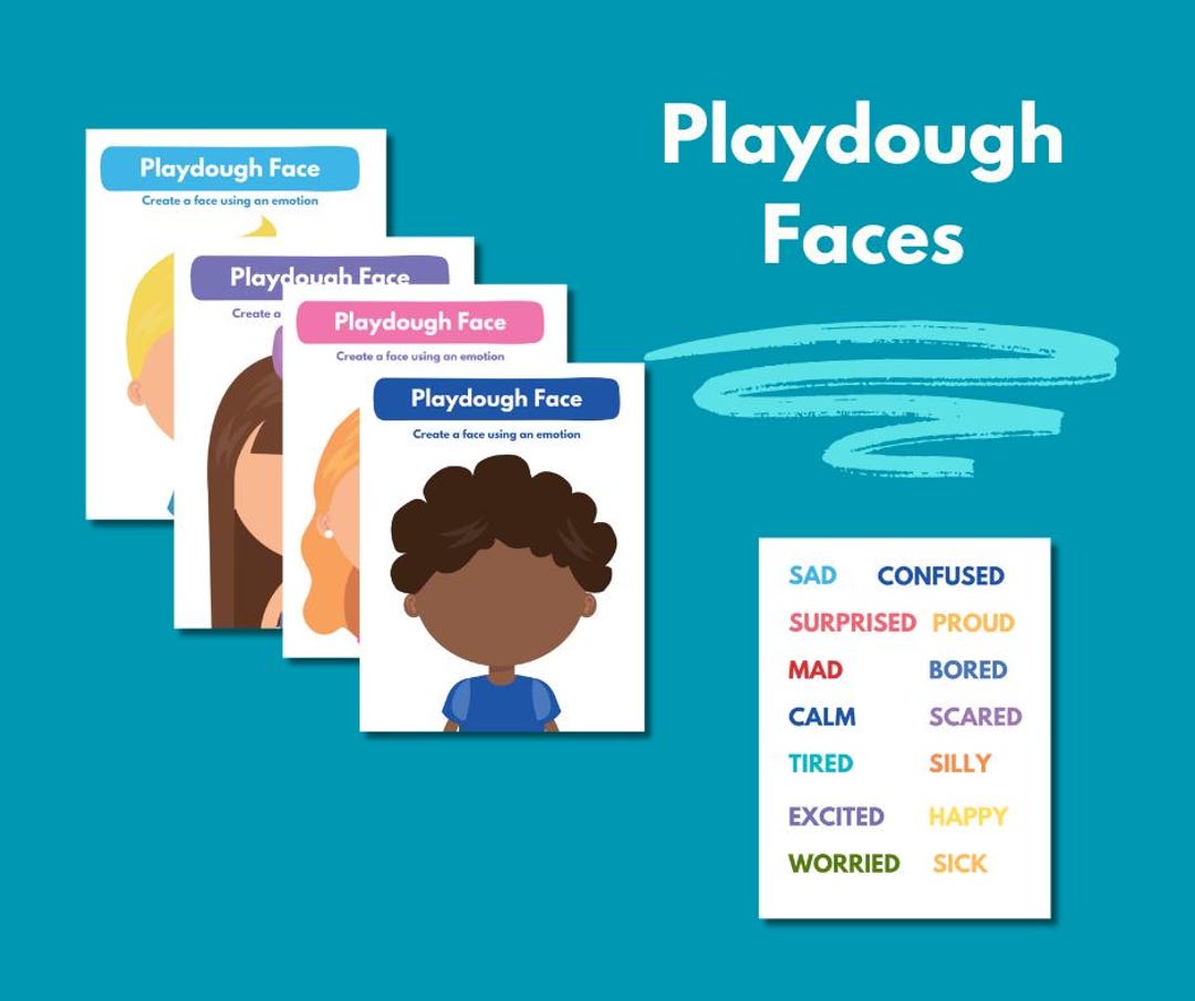 Toddler Emotion Learning Playdough Mat, Interactive Facemat for ...