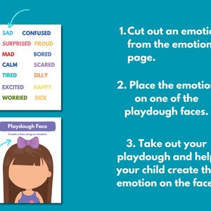 Toddler Emotion Learning Playdough Mat, Interactive Facemat for ...