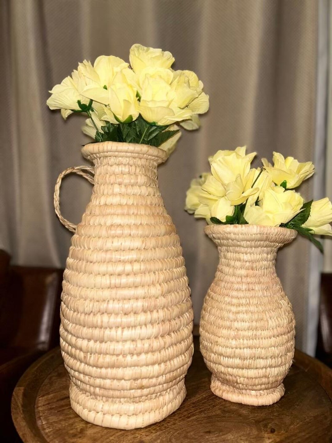 1 Medium 17 Inch African Handwoven Straw Flower Vase - Etsy