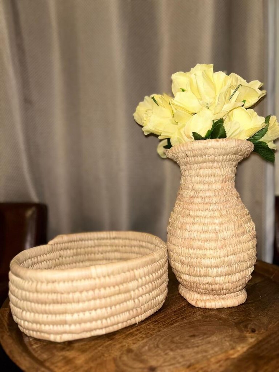 1 Medium 17 Inch African Handwoven Straw Flower Vase - Etsy