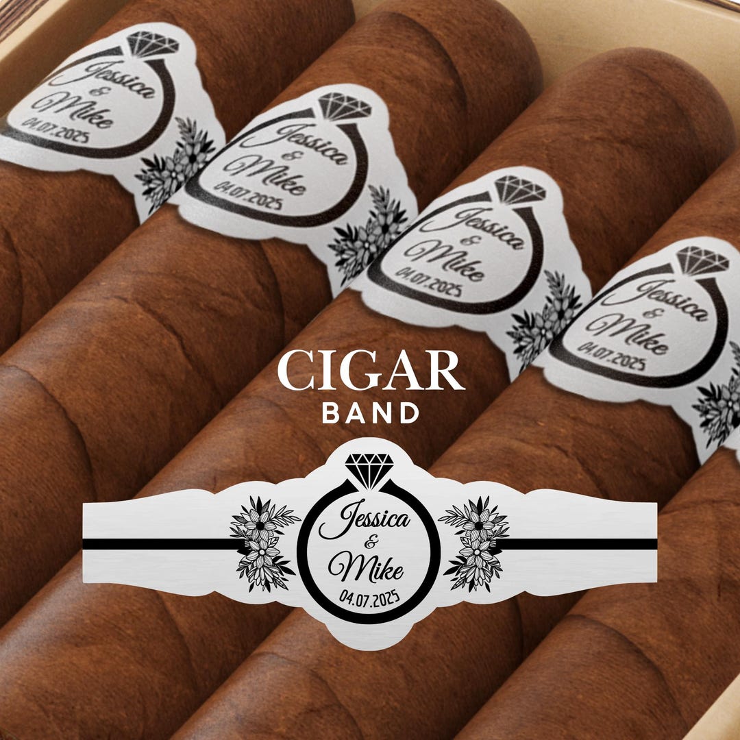 Silver Foil Personalized Wedding Engagement Cigar Labels,personalized ...