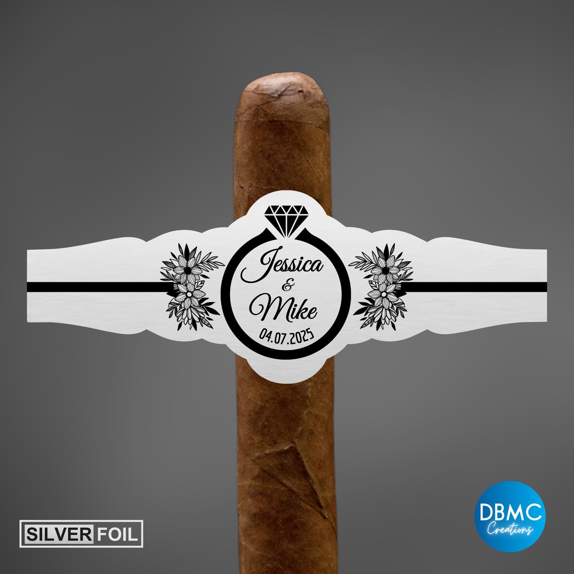 Silver Foil Personalized Wedding Engagement Cigar Labels,personalized ...