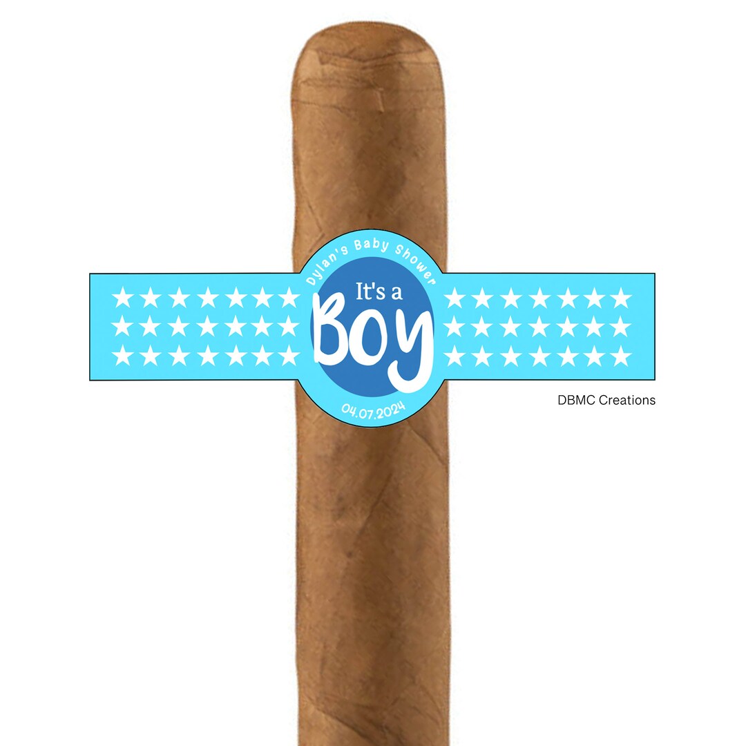 Baby Shower Cigar Labels, Gender Reveal Cigar Labels, Personalized ...
