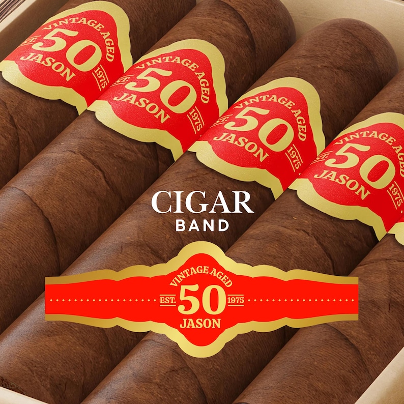 Gold Foil Personalized Birthday Cigar Labels, Personalized Cigar Bands ...