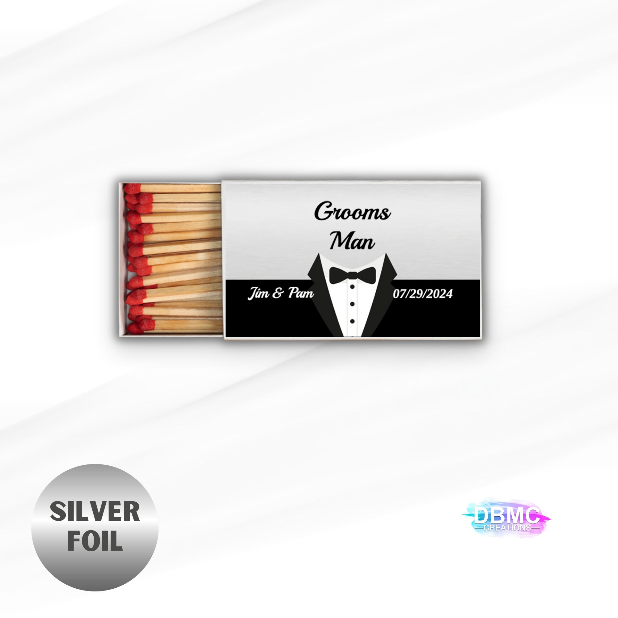 Custom Silver Foil Wedding Groom Cigar Labels Bands Wedding Favors ...