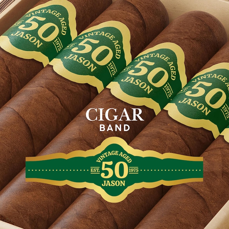 Gold Foil Personalized Birthday Cigar Labels, Personalized Cigar Bands ...