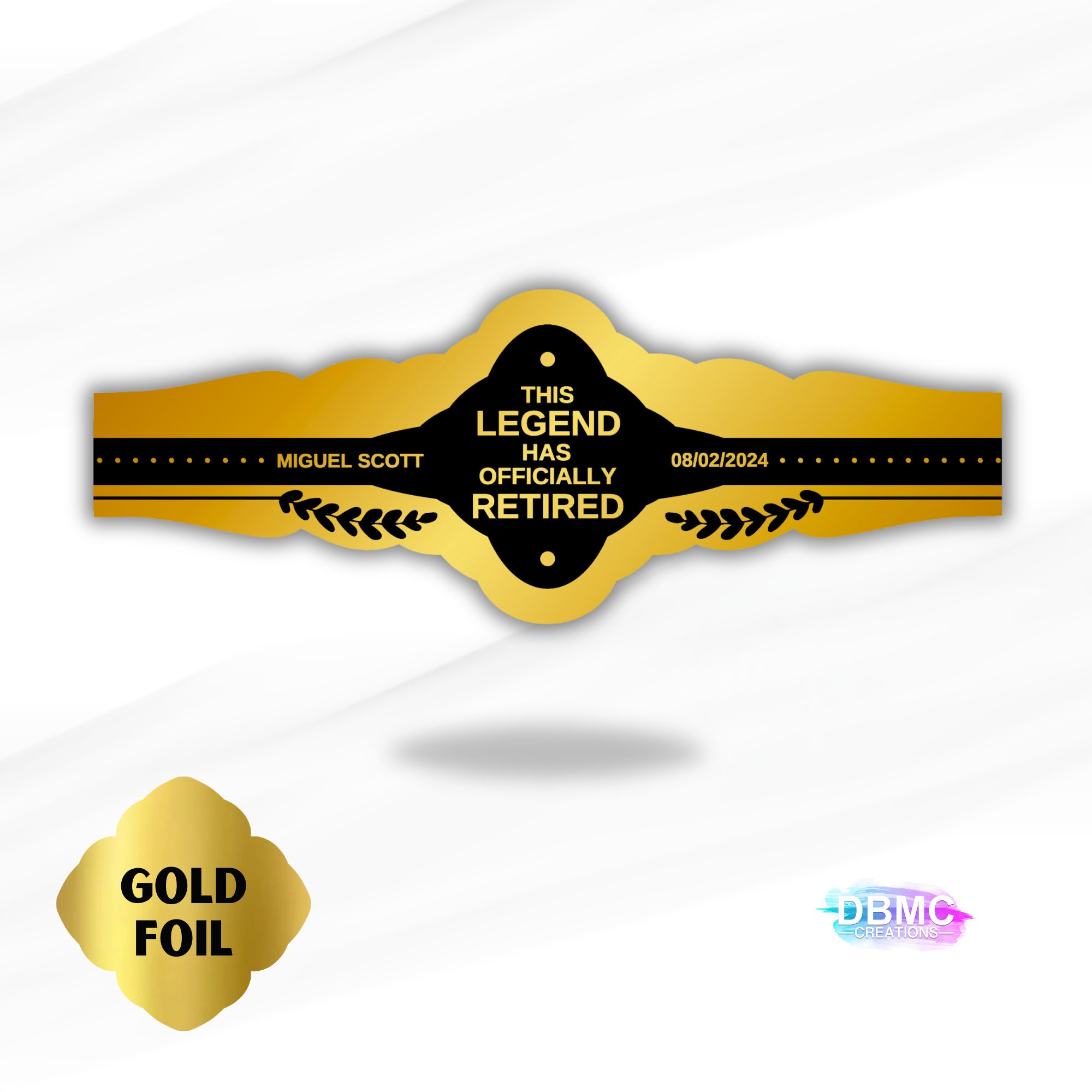 Gold Foil Custom Retirement Cigar Labels, Custom Cigar Bands, Cigar ...