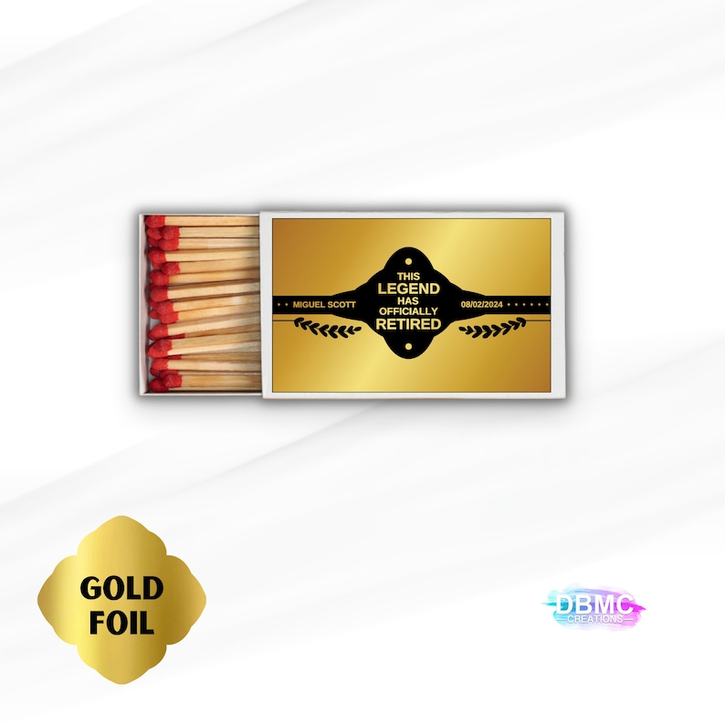 Gold Foil Custom Retirement Cigar Labels, Custom Cigar Bands, Cigar ...