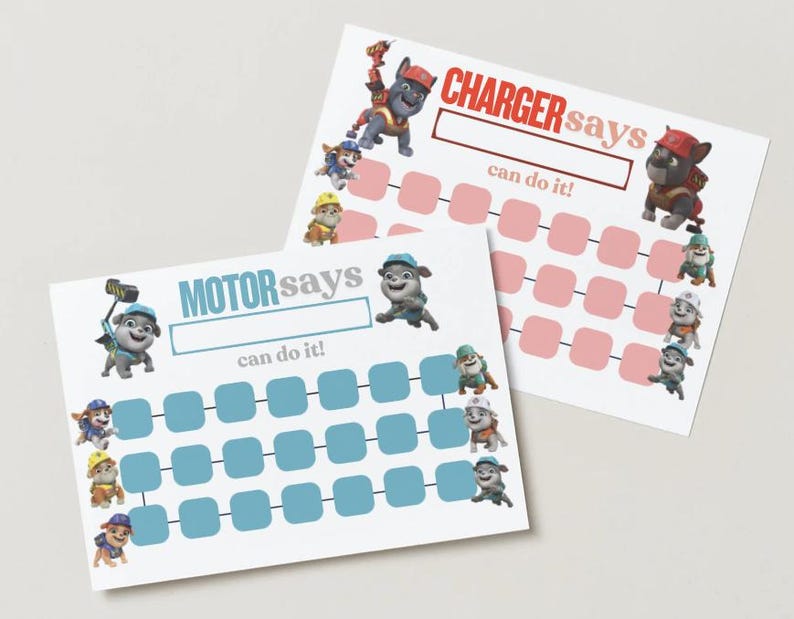 Digger Pup Puppy Patrol Reward Charts - Customisable - Kids Behavior ...