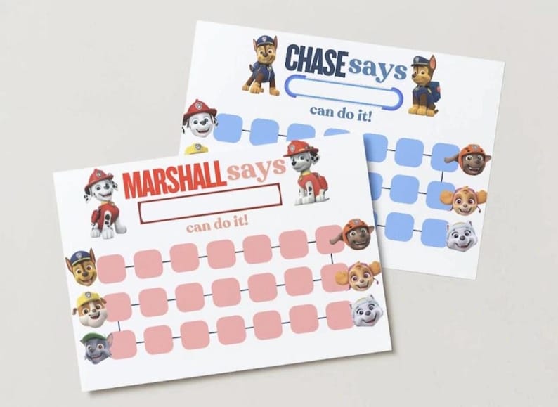 Puppy Patrol Sticker Reward Charts - Customisable - Kids Behavior - Dog ...