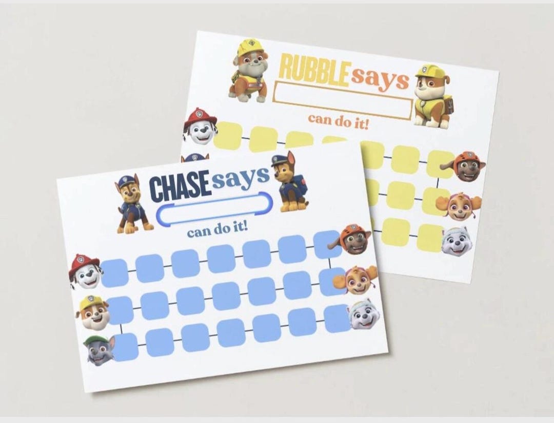 Digger Pup Puppy Patrol Reward Charts - Customisable - Kids Behavior ...