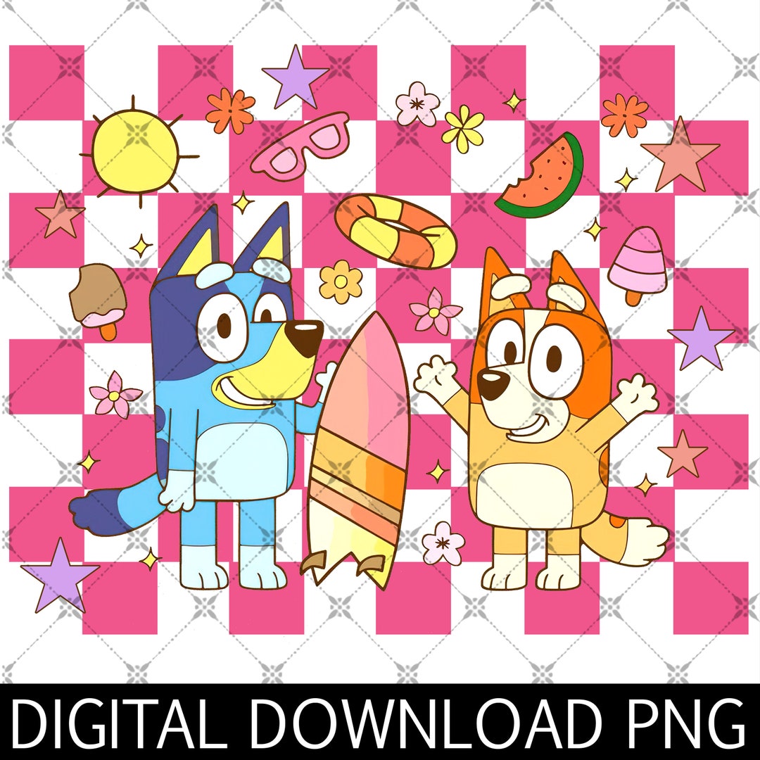 Bluey Summer Png, Bluey Hello Summer Day Png, Family Bluey Png, Bluey ...