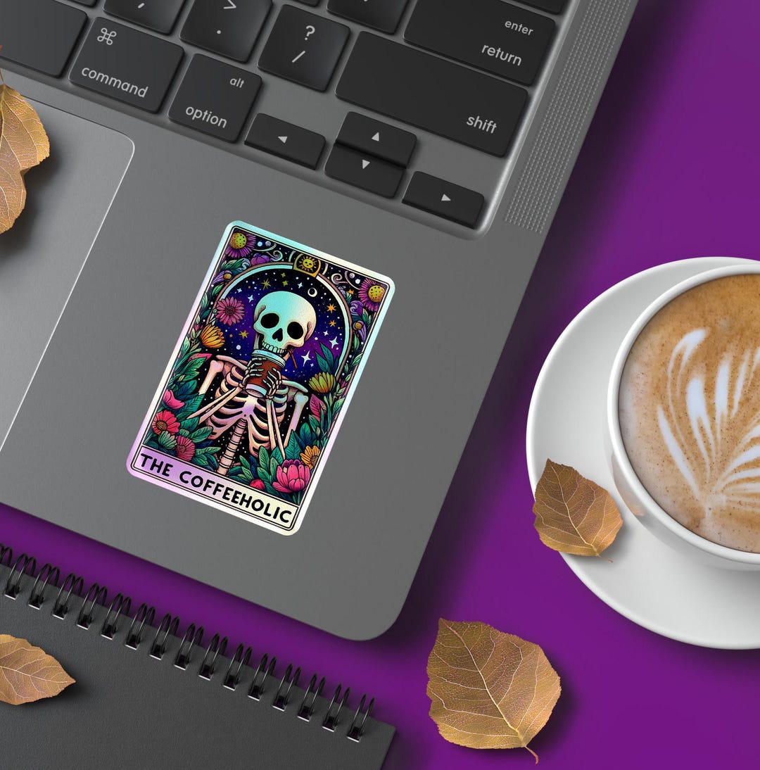 The Coffeeholic Whimsical Vinyl Decal Coffee Lover Vinyl Sticker Coffee ...