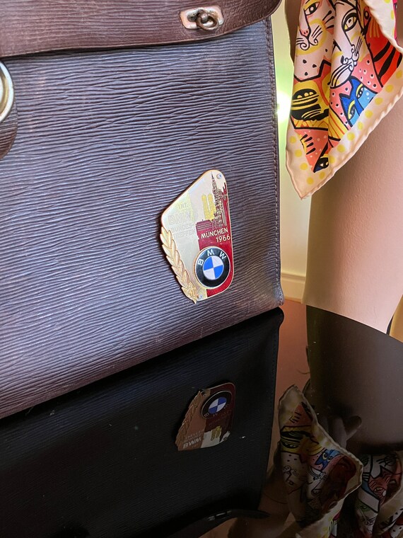 1930s 1940s Leather Briefcase with Original Vitreous … - Gem
