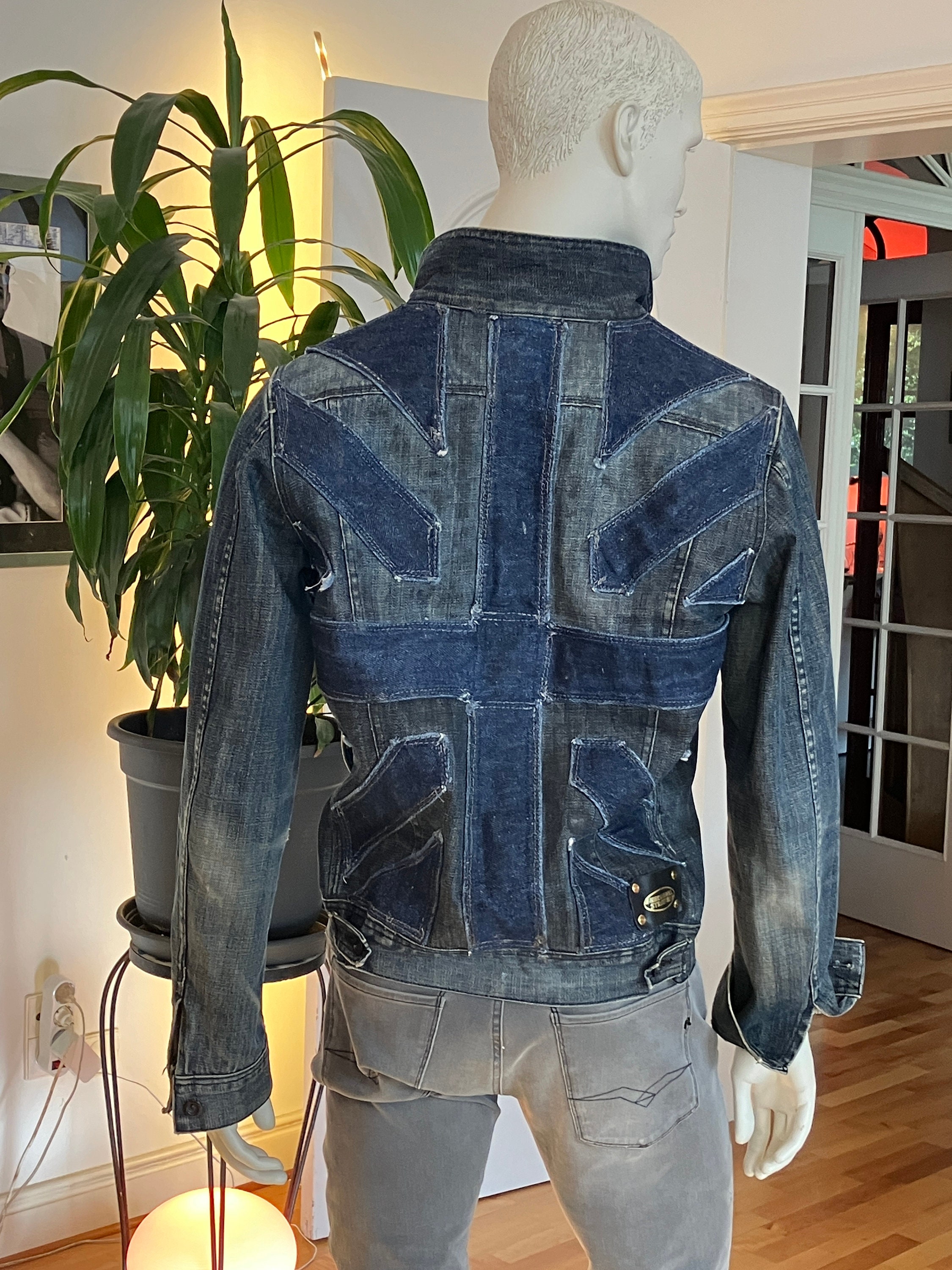 Custom Union Jack Denim Jacket by Thealejandro Robbie Williams Feel - Etsy