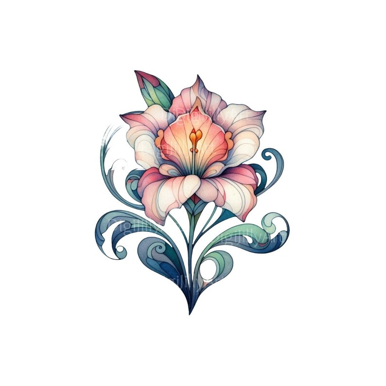 15 Transparent PNG Charles Rennie Mackintosh Style Flowers Clipart ...