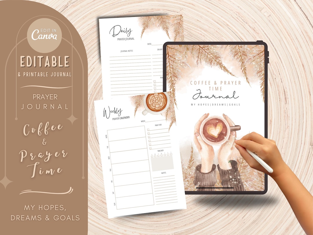 Coffee and Prayer Time Journal Templates | Printable Faith Planner ...