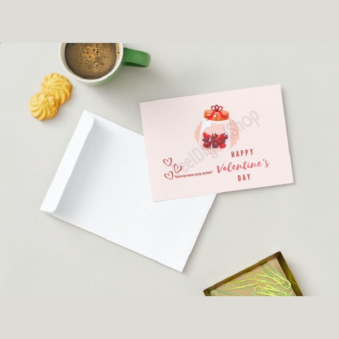 Valentines Day Card Printable, Digital Love Card, Valentine Card for ...