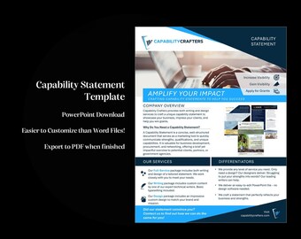 Capability Statement Canva Template Editable Capability Statement ...