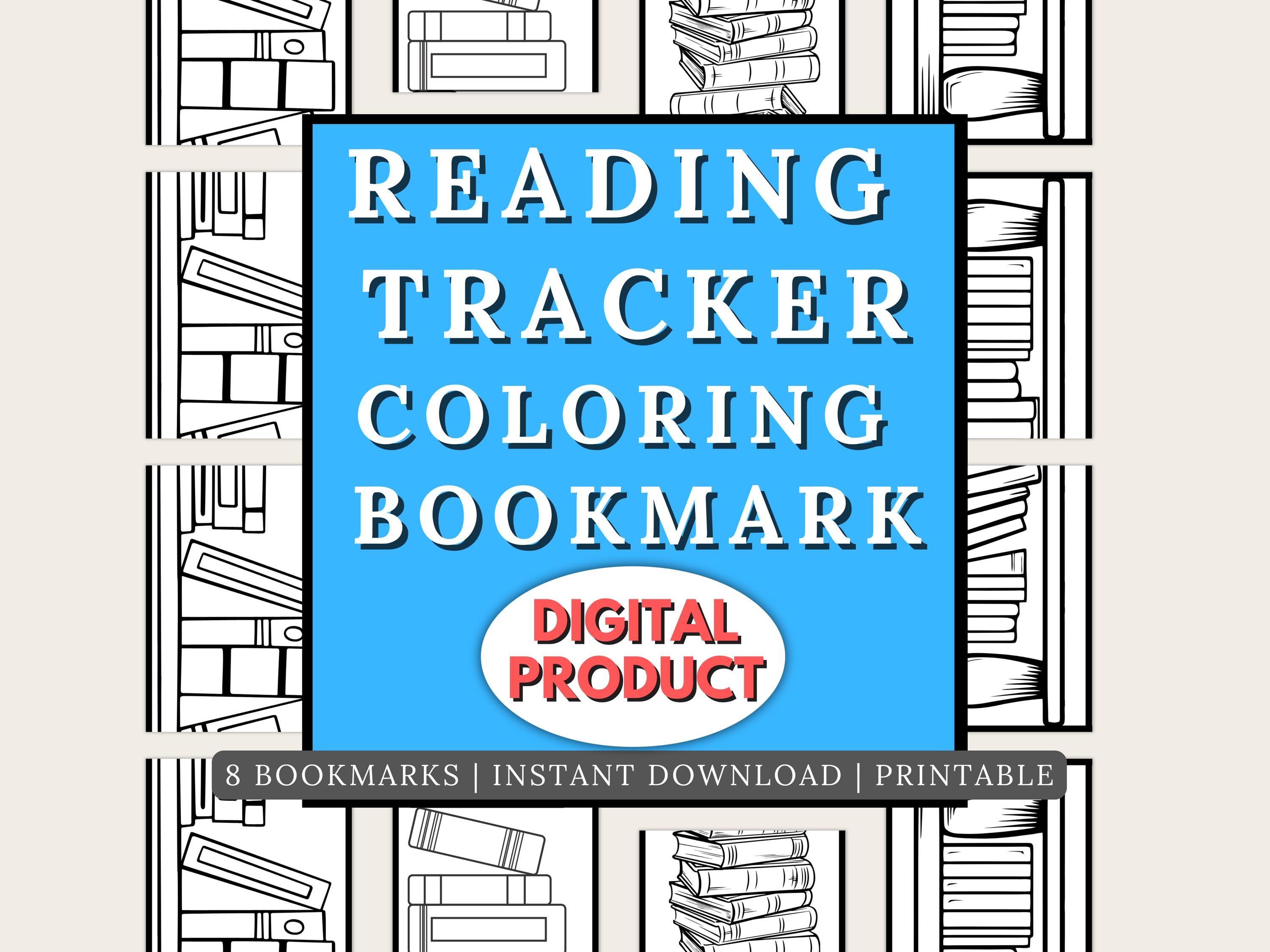 Book Tracker Coloring Bookmark | Printable Reading Habit Tracker | DIY ...