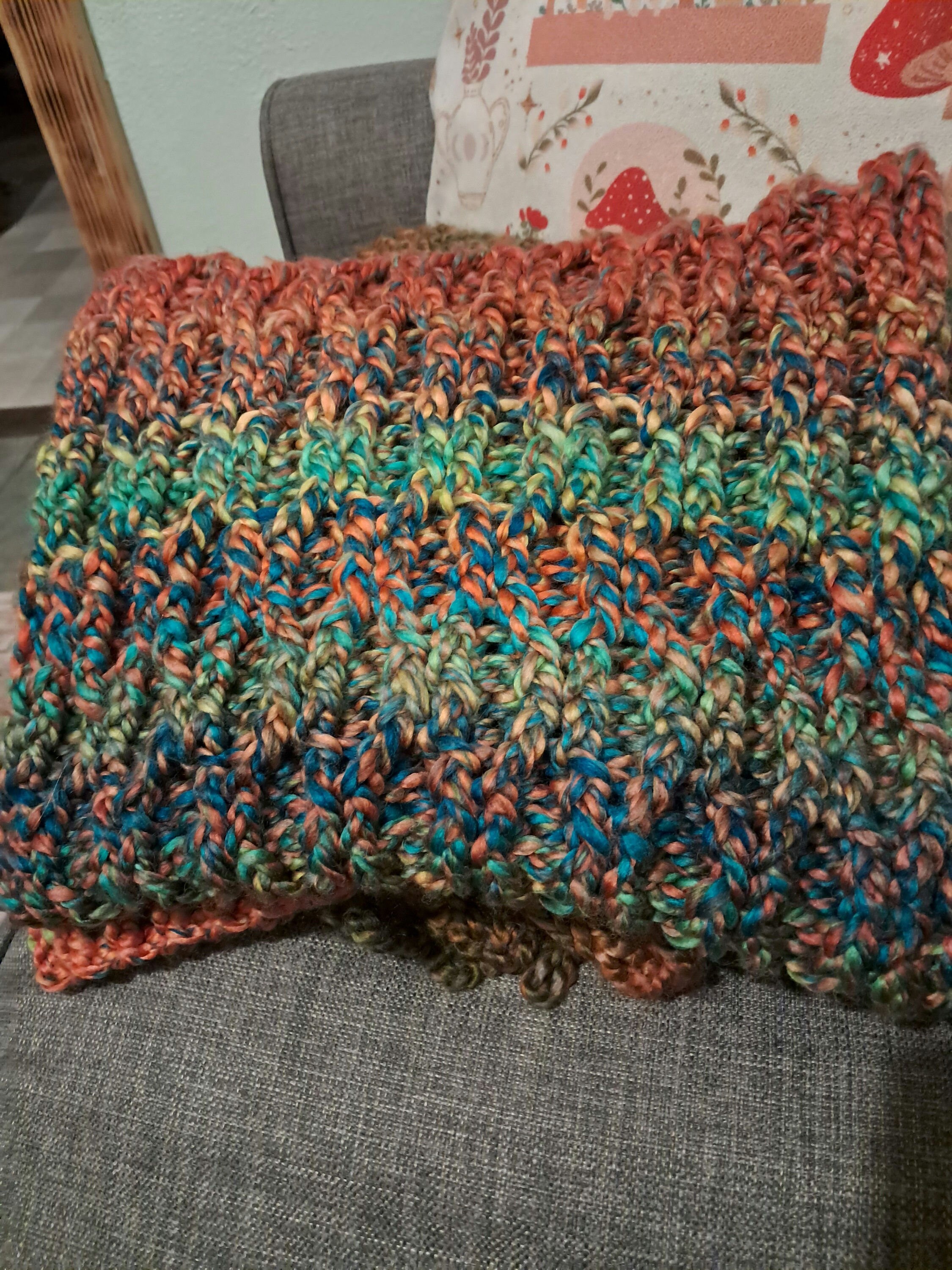 Loom Knit Handmade Honeycomb Pattern Chunky Blanket Scarf 53 Long 10 ...