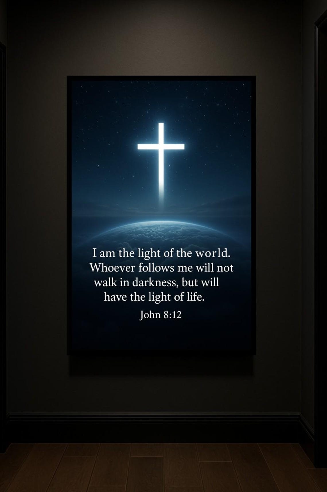 John 8:12 Wall Art, I Am the Light of the World, Christian Cross Poster ...