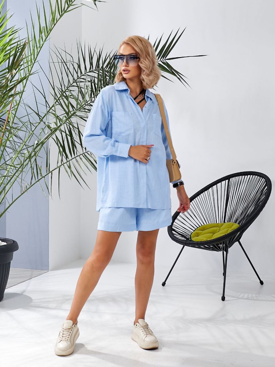 Shirt and Short Set, Soft Linen,suit Women, Summer Linen, Summer Set ...