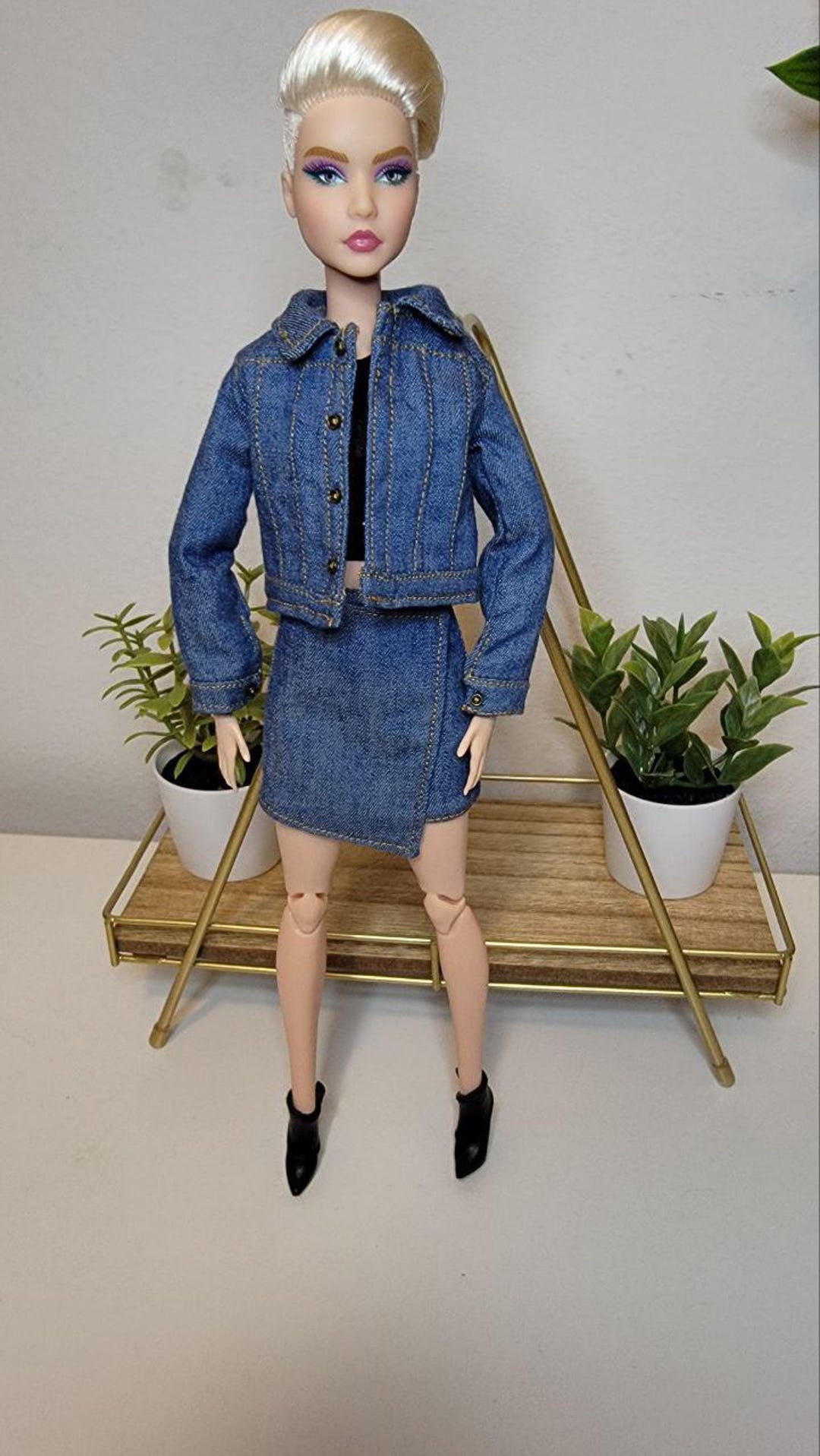Handmade Barbie Doll Denim Jacket and Skirt. Doll Not Include, Only ...