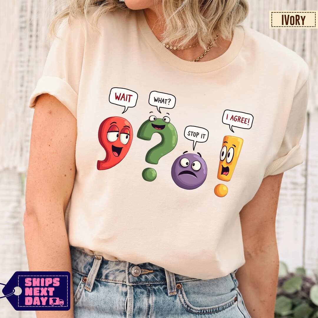 Funny Punctuation Shirt for English Class, Funny English Teacher Gift ...