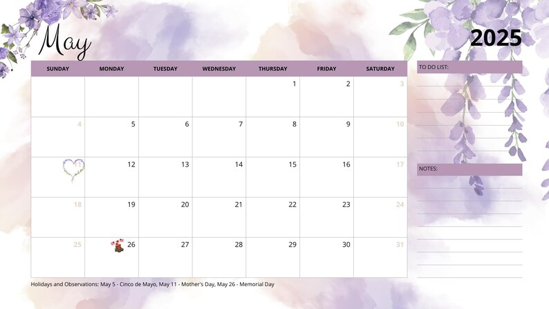 2025 Monthly Calendar With Bonus - Etsy