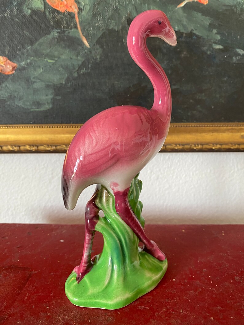 Vintage 40s-50s Pink Flamingo Figurine Vintage Art Deco Flamingo ...
