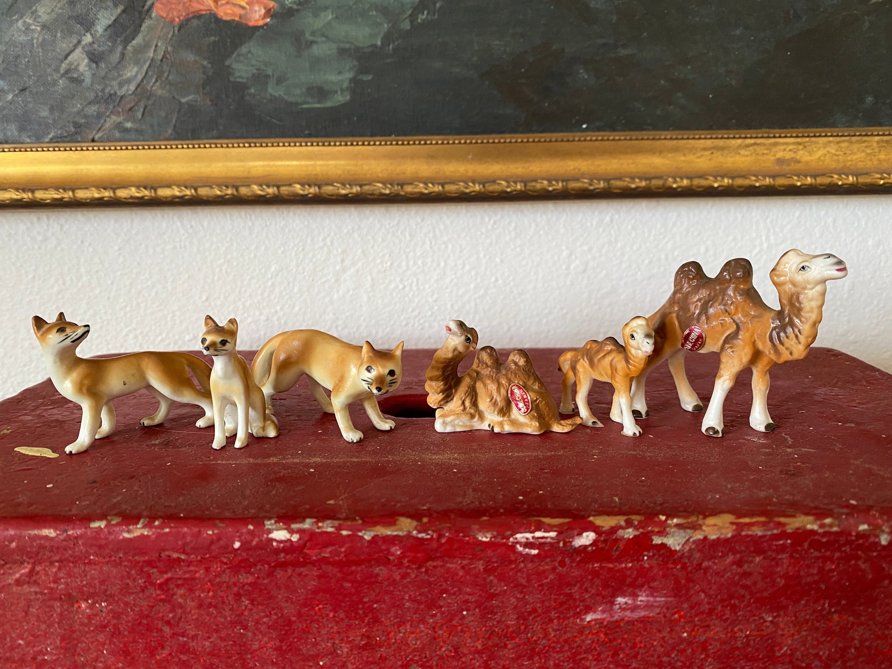 Vintage Bone China Miniatures Vintage Miniature Fox Family Vintage ...