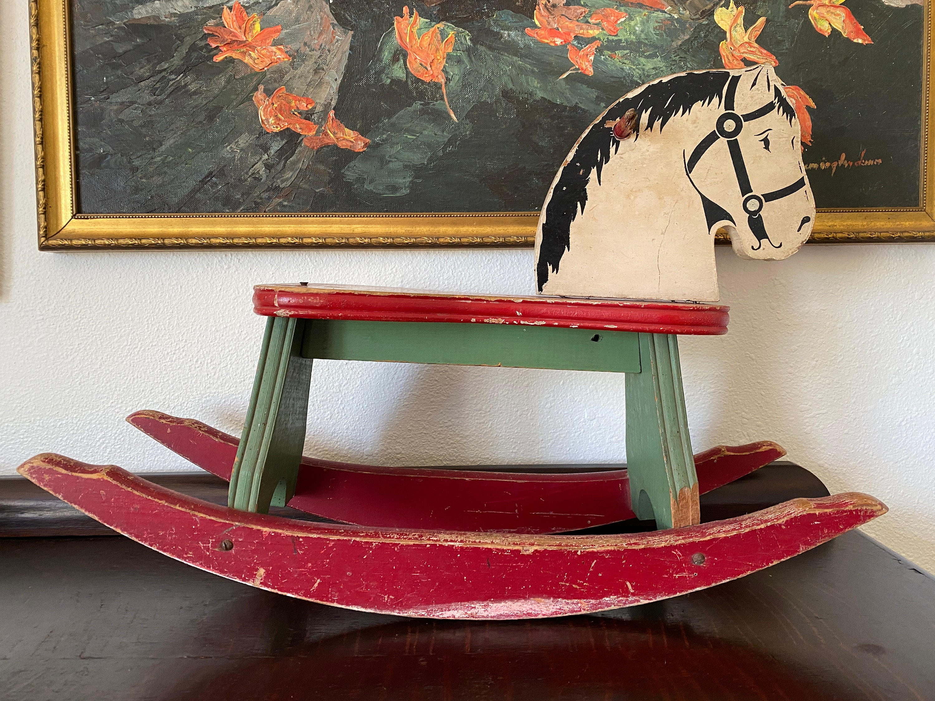 Antique Wooden Child's Rocking Horse Antique Wood Rocking Horse Antique ...