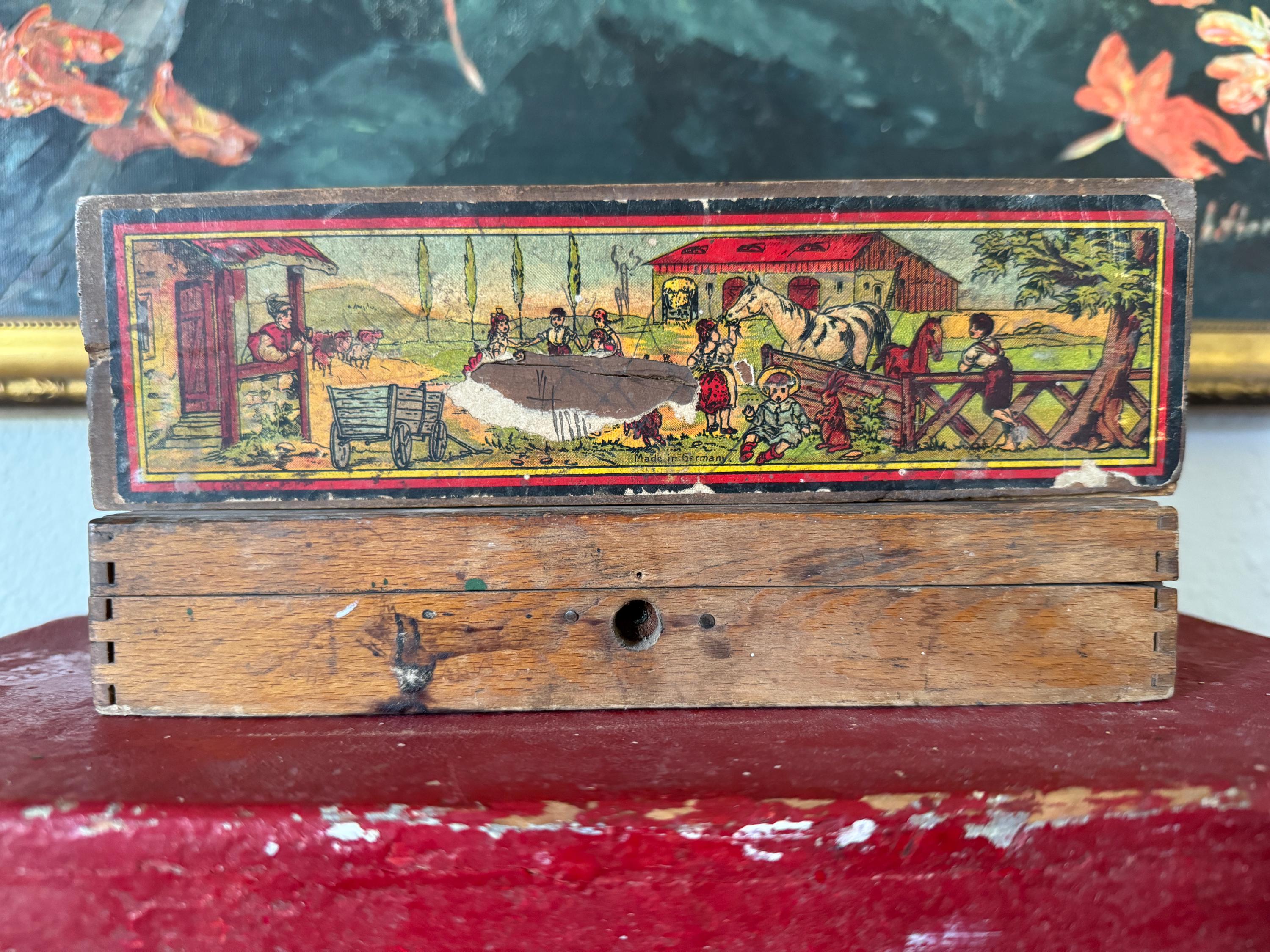 Vintage Wooden Pencil Box Set Vintage Wood Pencil Case Set Vintage Pair ...