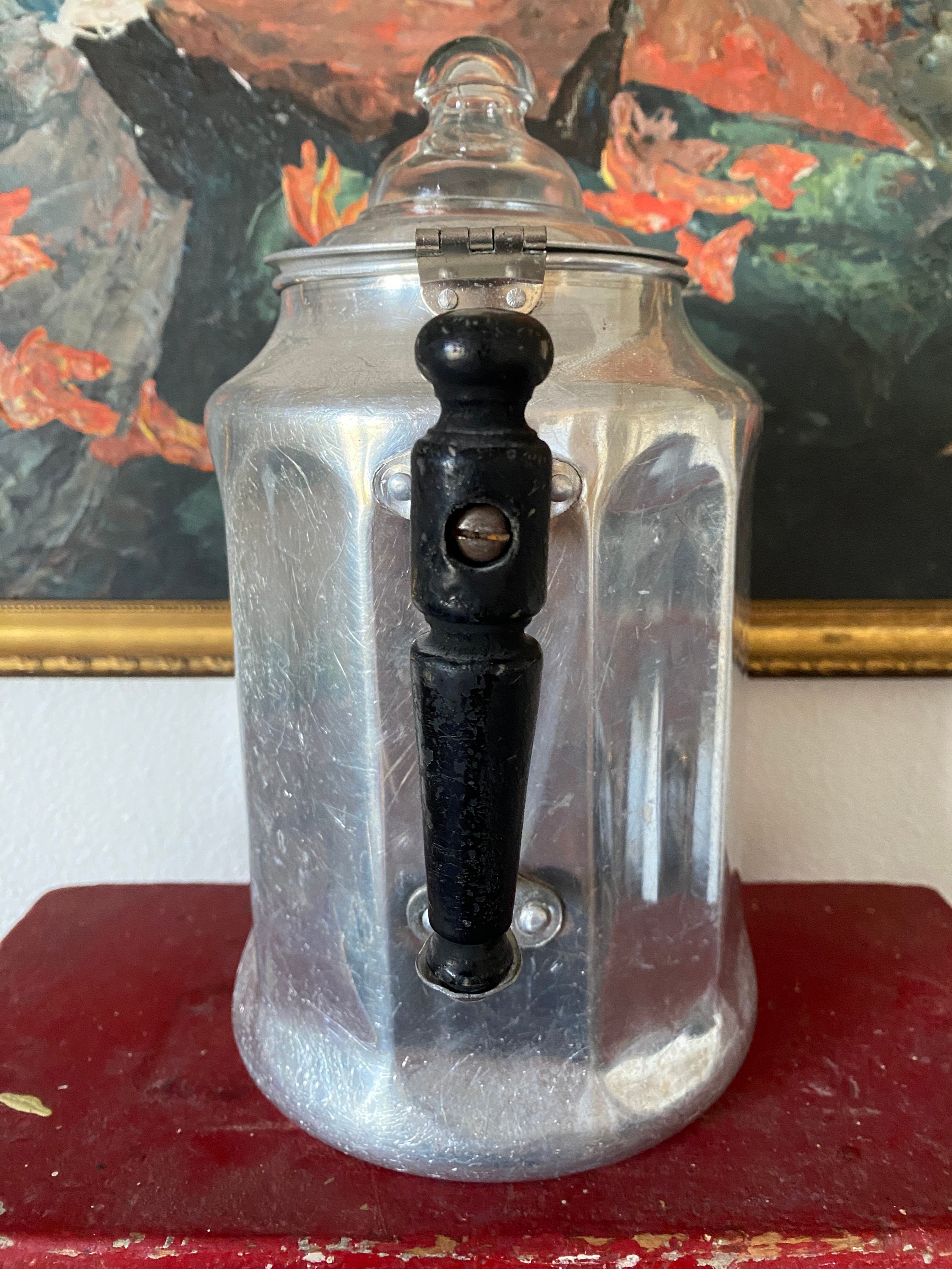 Vintage 1950s Aluminum Glass Top Coffee Pot Percolator Vintage Kettle ...