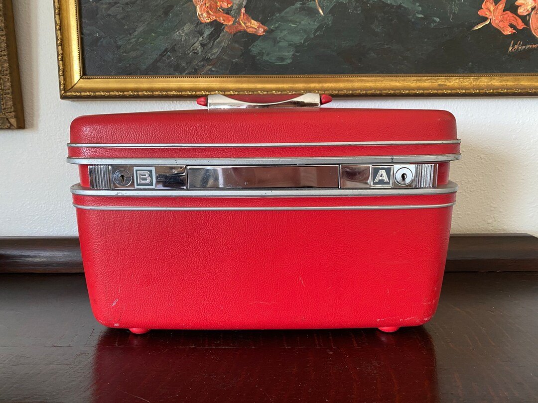 Vintage 60s Mod Samsonite Silhouette Red Orange Cosmetic Case Vintage ...