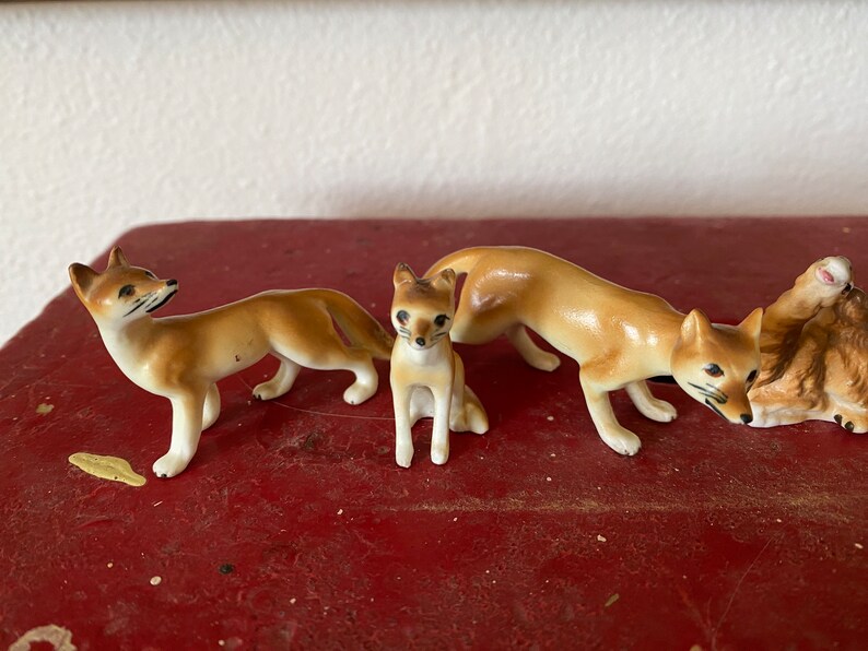 Vintage Bone China Miniatures Vintage Miniature Fox Family Vintage Miniature Camel Family ...