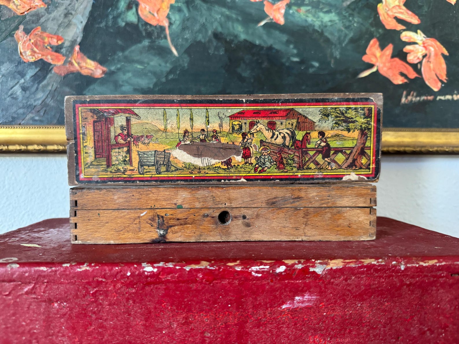 2 Vintage Wooden Pencil Boxes Vintage Wood Pencil Case Set Vintage Pair ...
