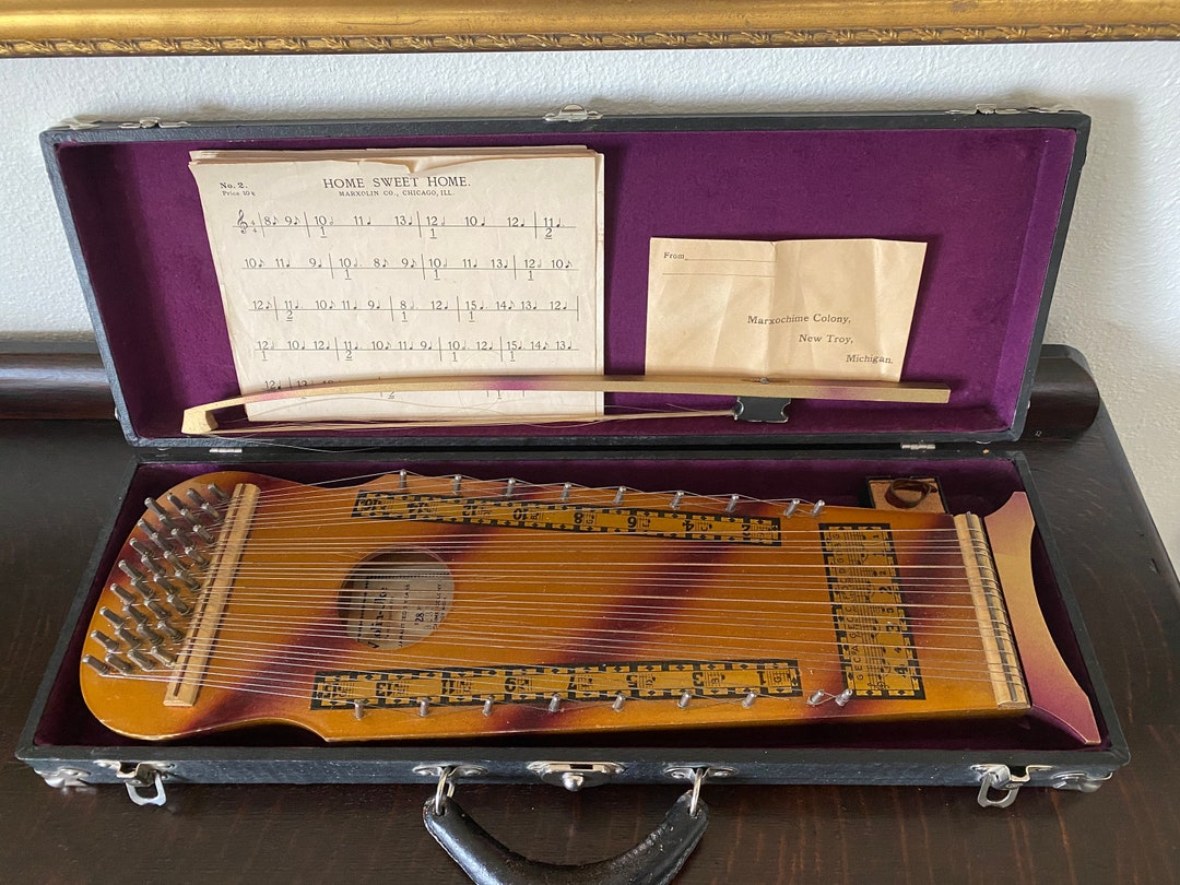 Vintage Marxochime Violin-uke With Original Bow, Pick, Wax, Sheet Music ...