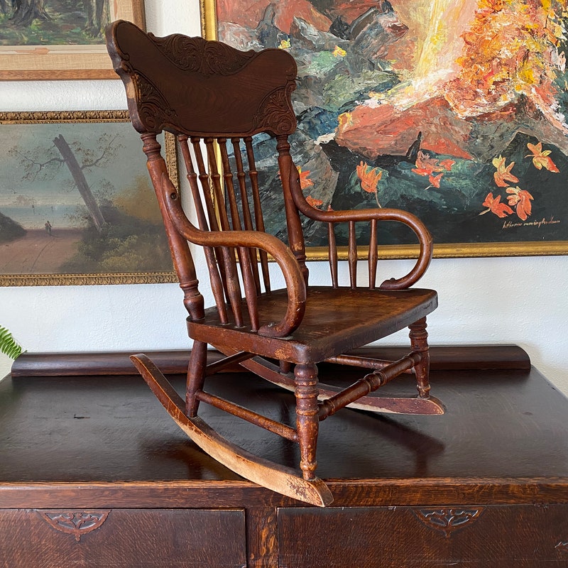 Antique Childs Rocking Chair - Etsy