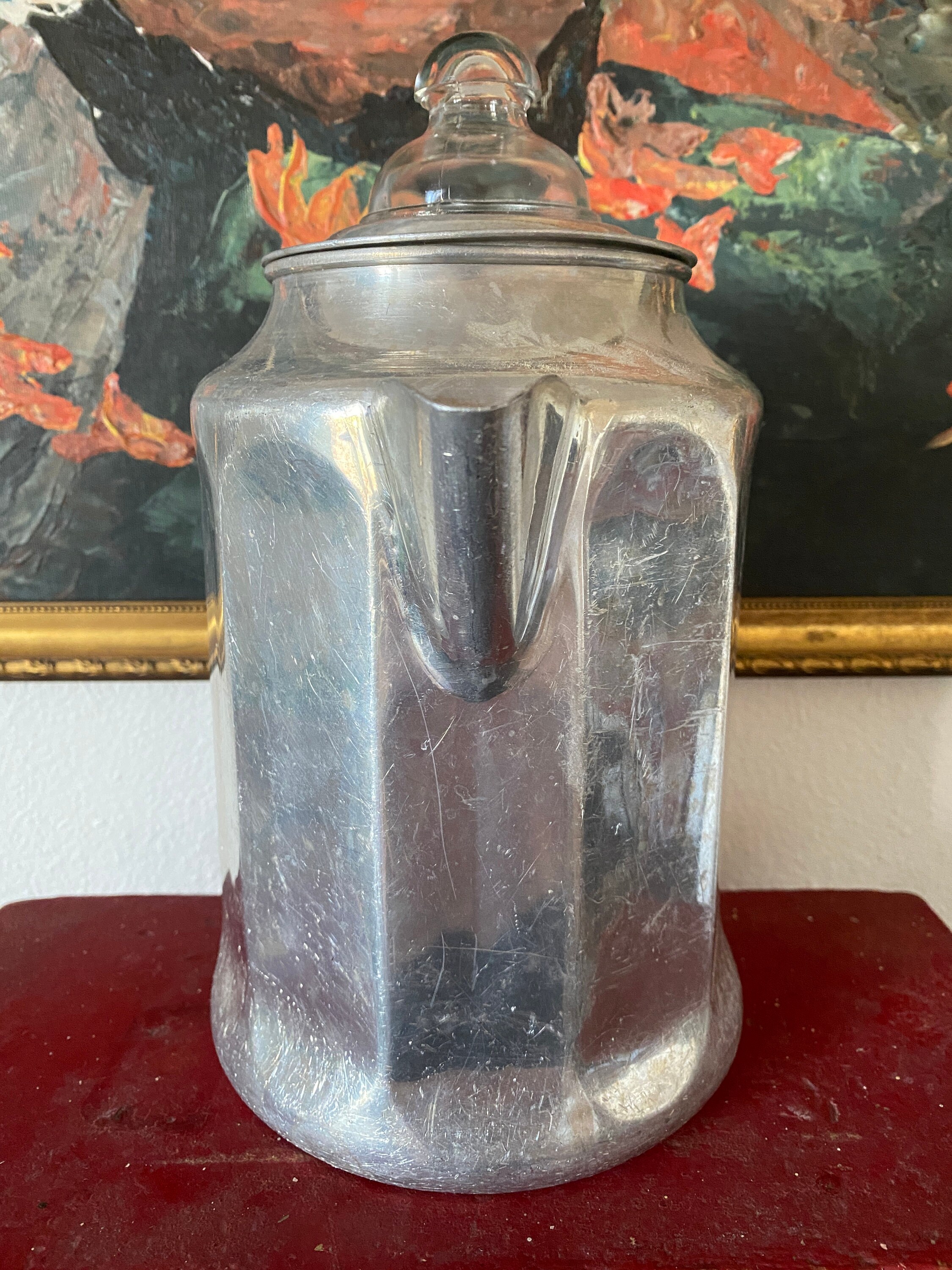 Vintage 1950s Aluminum Glass Top Coffee Pot Percolator Vintage Kettle ...