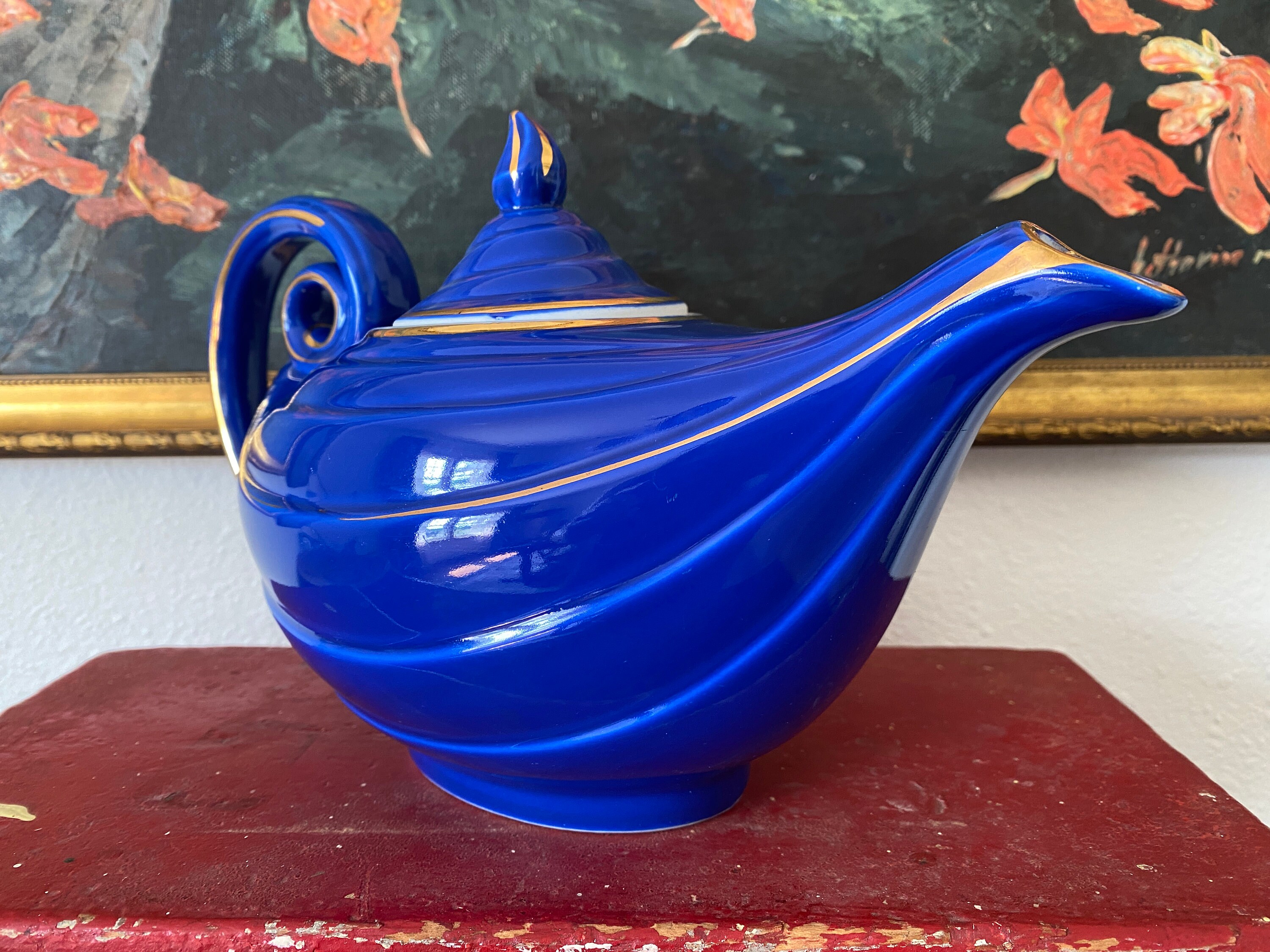 Vintage Hall Aladdin Genie Lamp-style Teapot Vintage Hall Cobalt ...