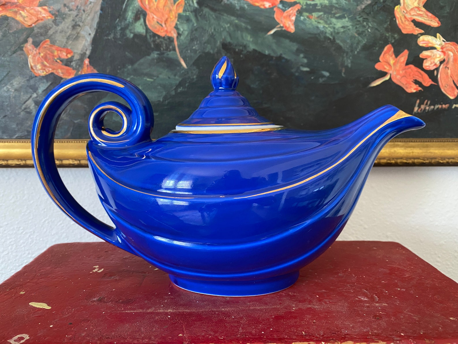Vintage Hall Aladdin Genie Lamp-style Teapot Vintage Hall Cobalt ...