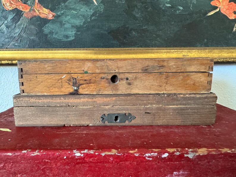 Vintage Wooden Pencil Box Set Vintage Wood Pencil Case Set Vintage Pair ...