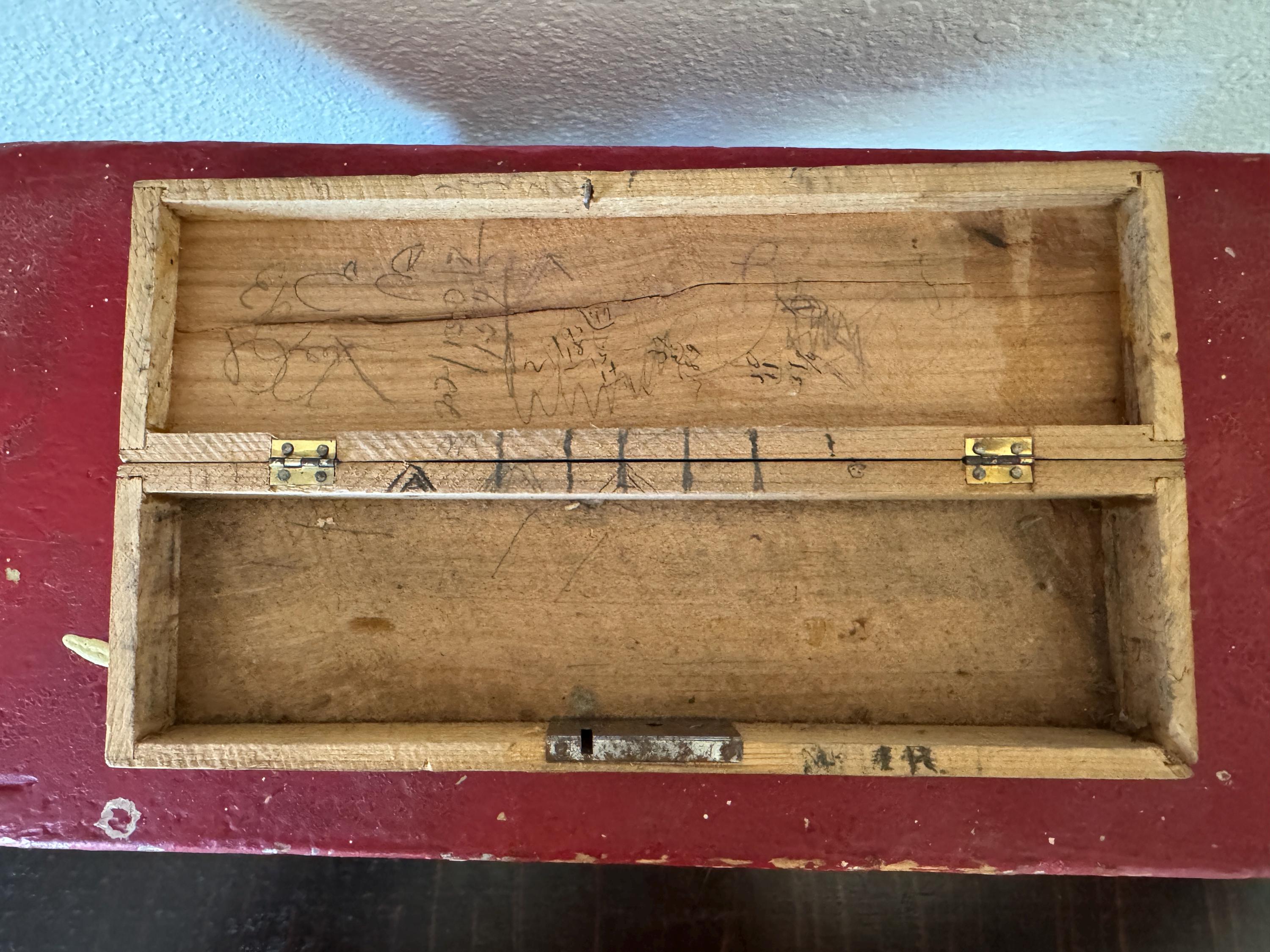 2 Vintage Wooden Pencil Boxes Vintage Wood Pencil Case Set Vintage Pair ...